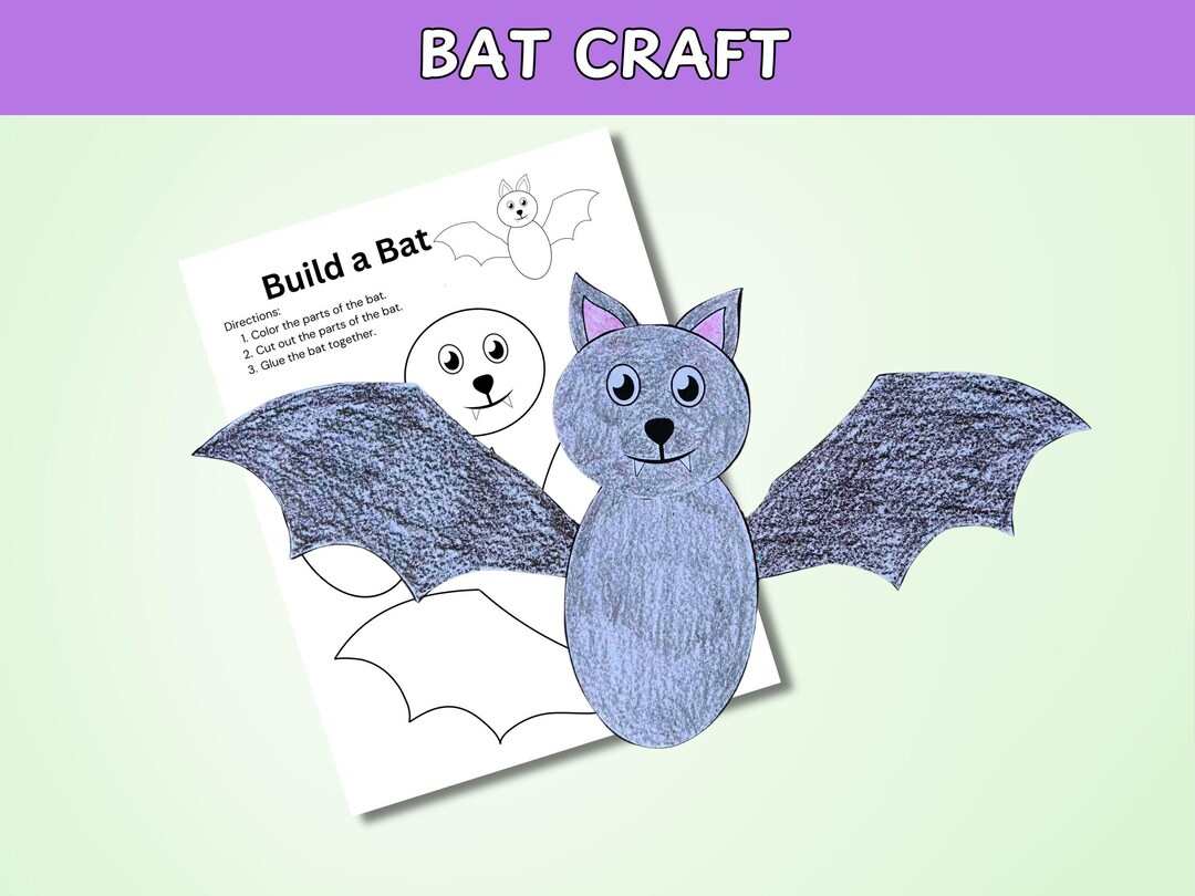 Printable Bat Craft: Halloween Kids Activity (digital Download) - Etsy