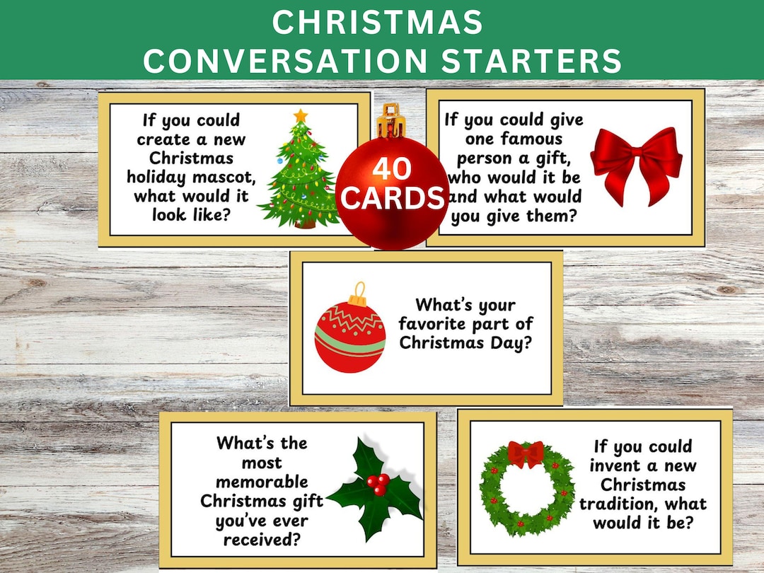 Christmas Conversation Starters, Printable Christmas Conversation ...