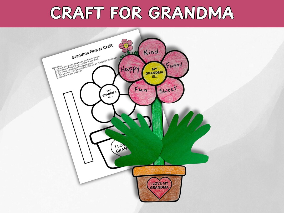 Flower Craft for Grandma, Mothers Day Gift for Grandma, Gift for ...