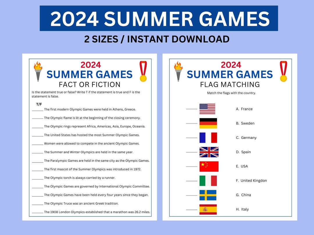 Summer Olympic Themed Printable Games, Olympic Themed Party Games ...