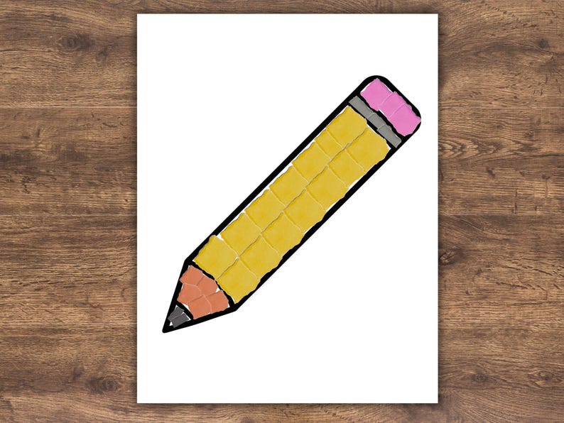 Torn Paper Pencil Craft: Back to School Activity (PDF Downloadable ...