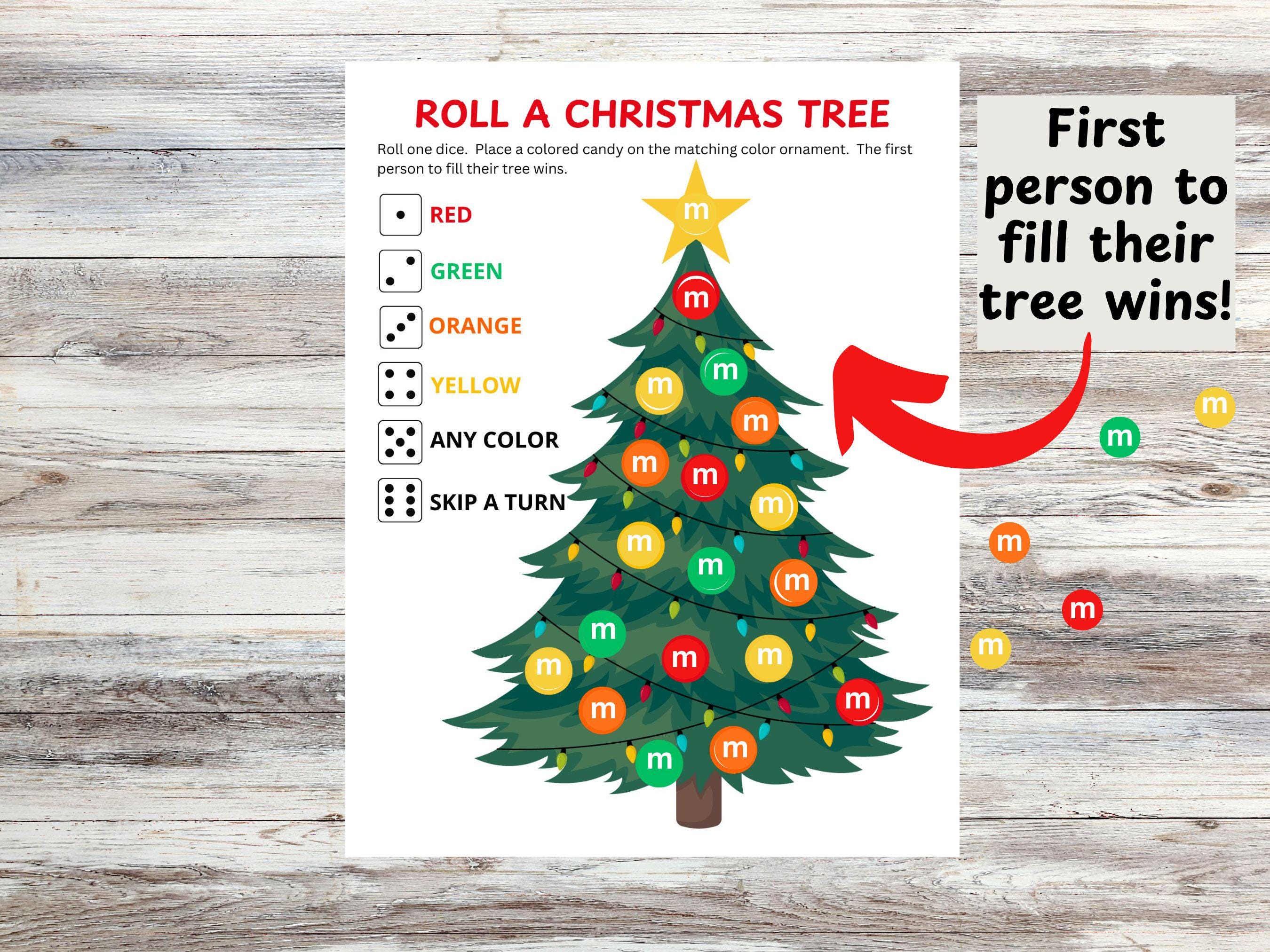 Roll A Christmas Tree Game: Printable Holiday Activity (PDF) - Etsy