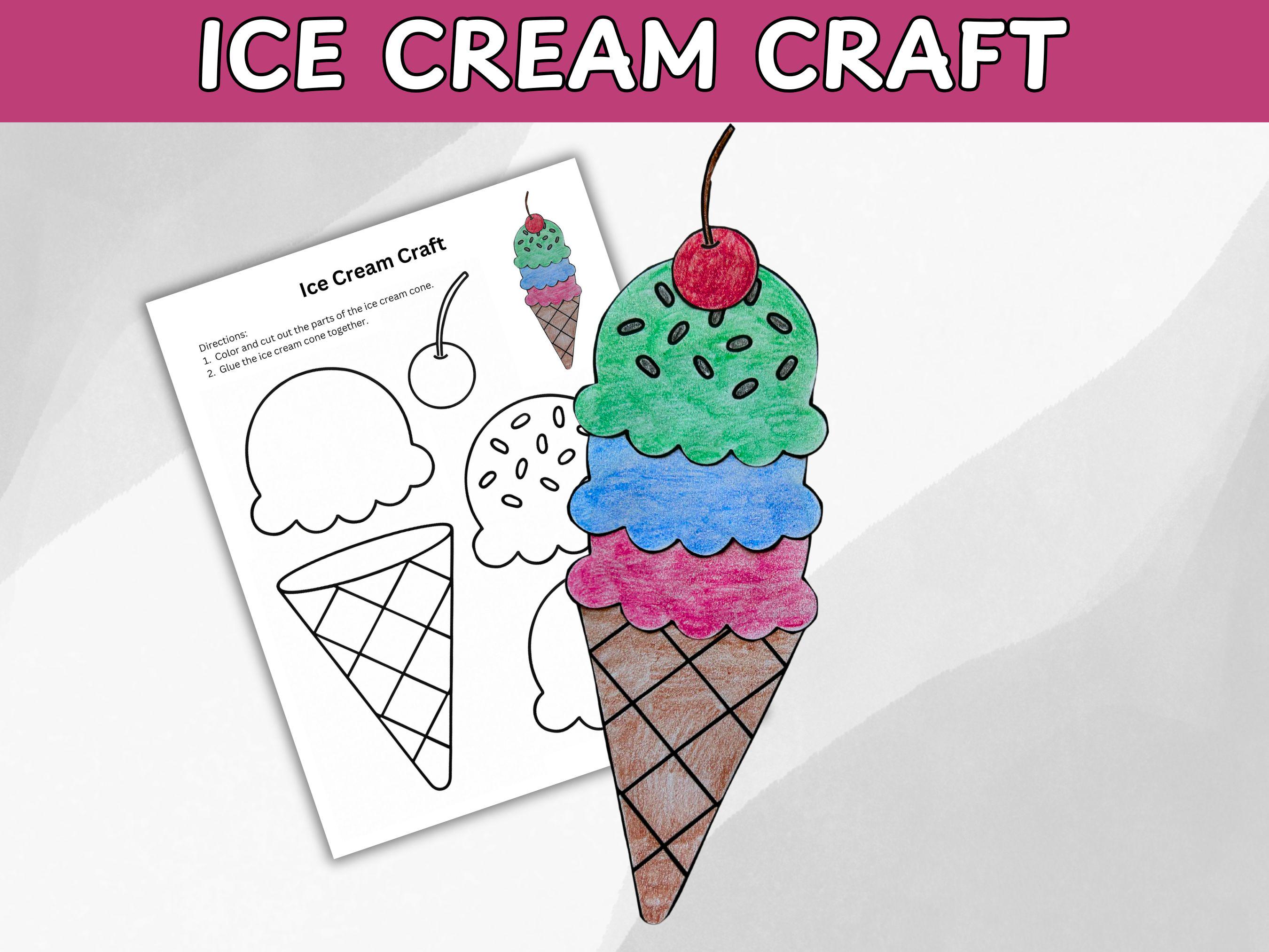 Printable Ice Cream Craft: DIY Cut & Paste Summer Activity (PDF) - Etsy
