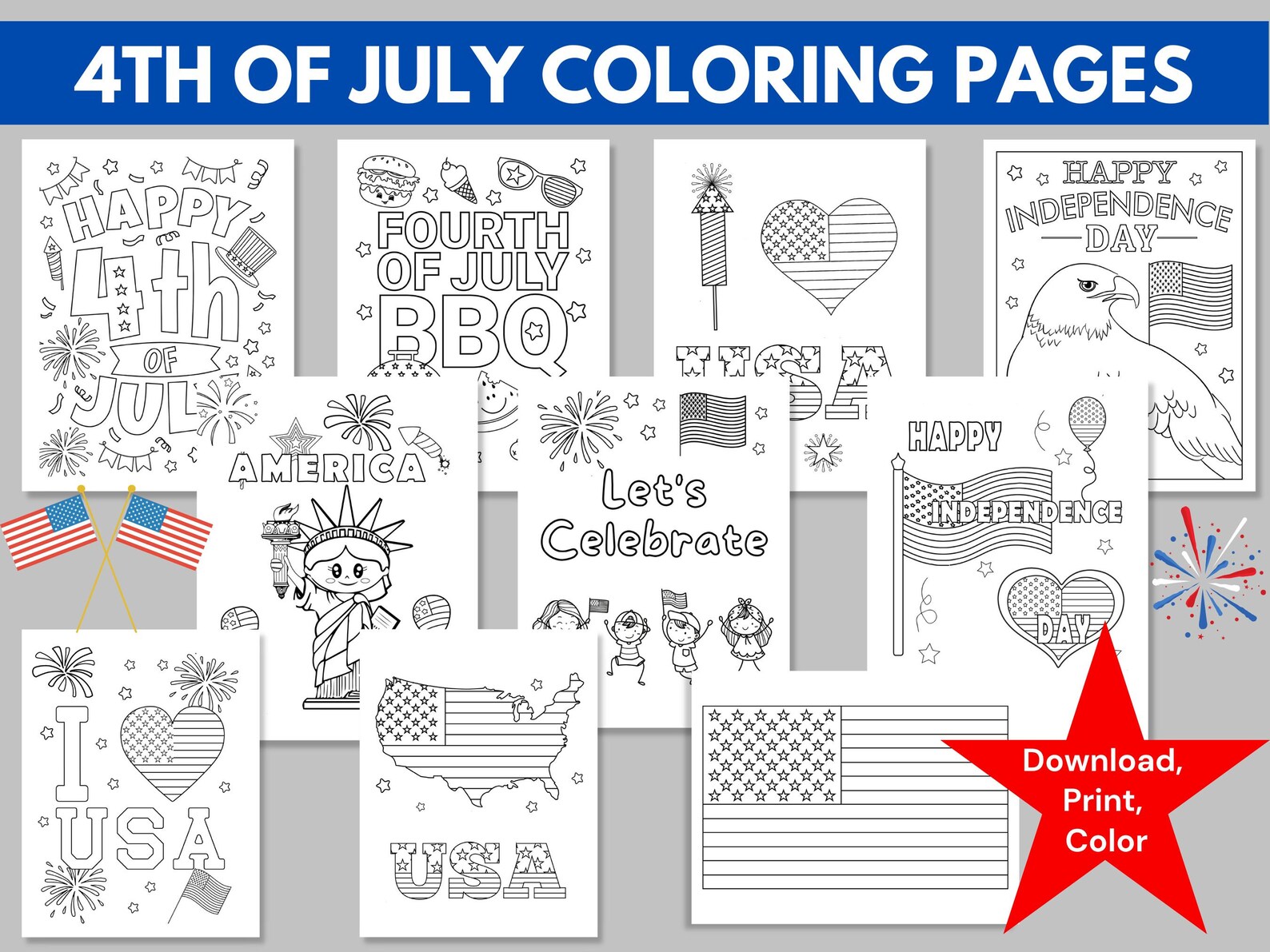 Fourth of July Coloring Pages 4th of July Coloring Sheets Patriotic ...