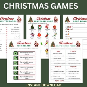 Christmas Game Bundle Printable Christmas Party Games Christmas Family ...