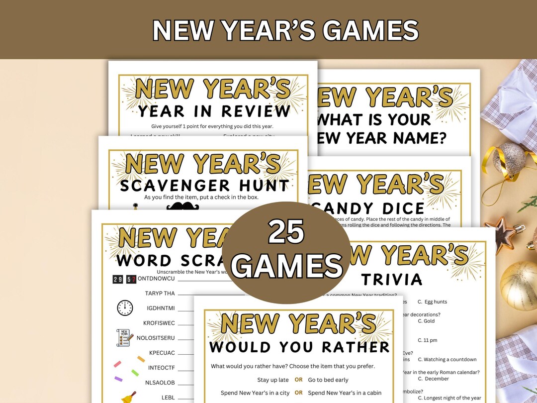 New Year's Eve Games Bundle: Printable Party Activities - Etsy