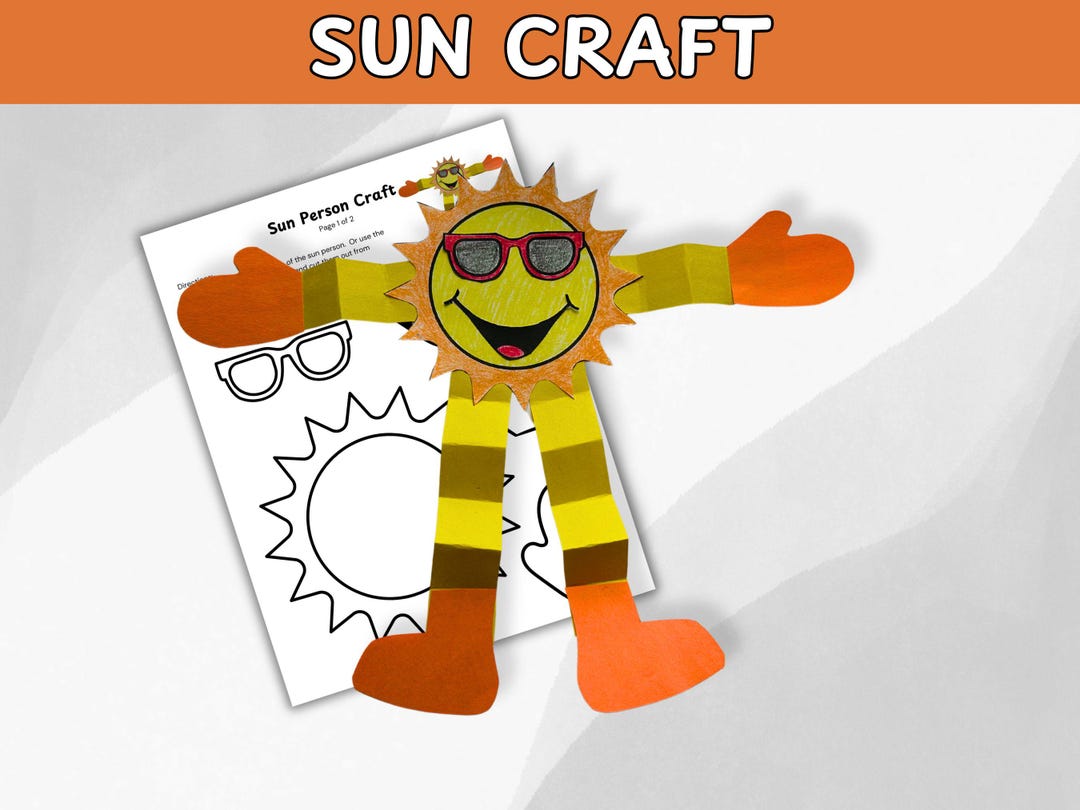 Sun Person Craft for Kids, Summer Craft, Sun Craft, Summer Activity ...