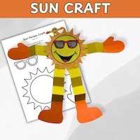 Giant 3D Sun Craft Template, Printable Kids Craft, Easy Sun Template ...