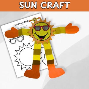 Sun Person Craft for Kids, Summer Craft, Sun Craft, Summer Activity ...