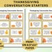 Thanksgiving Conversation Starter Cards: Holiday Dinner Activity (PDF ...