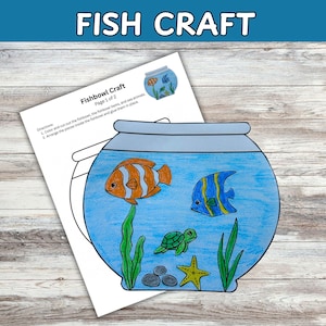 Fishbowl Craft for Kids: Printable Ocean Animal Cut & Paste (PDF ...