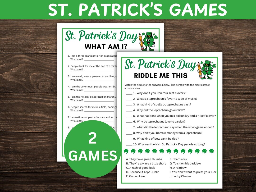 St. Patrick's Day Riddles, St. Patrick's Day Games, St. Patrick's Day ...