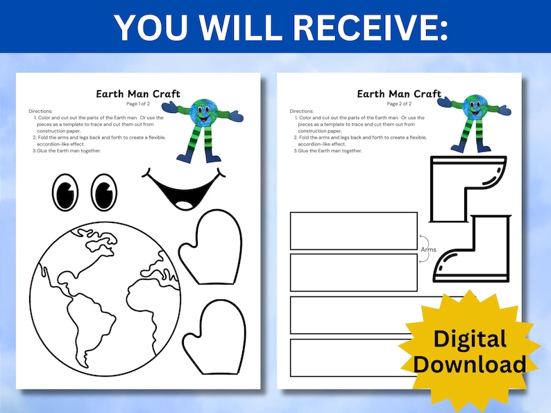 Earth Day Man Craft, Earth Day Craft for Kids, Earth Day Activity ...