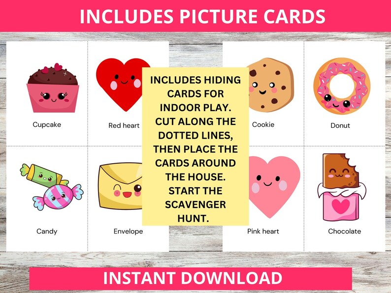 Valentine's Day Scavenger Hunt, Valentine's Day Game, Valentine's Day ...
