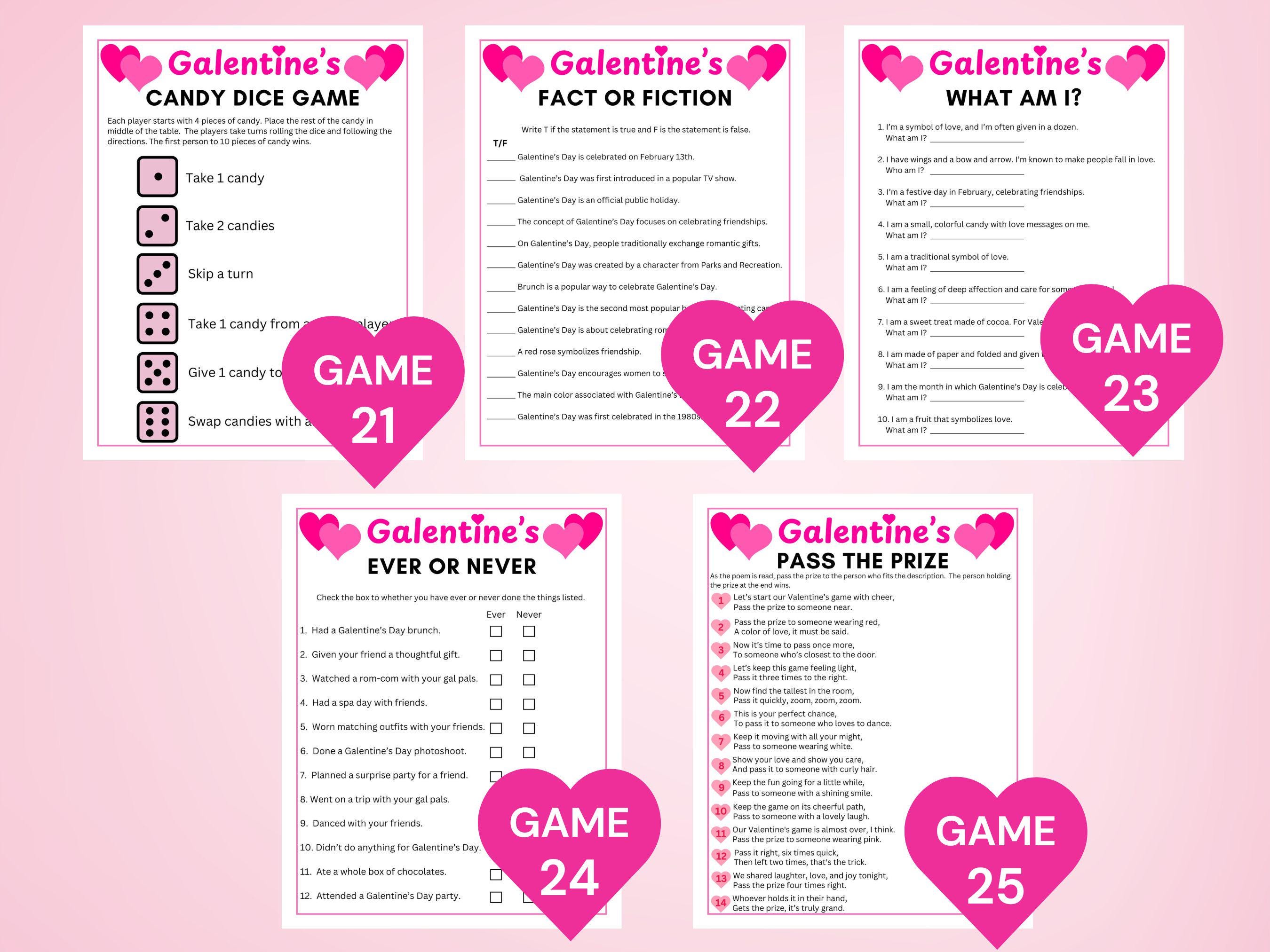 Galentine's Day Games Bundle, Printable Galentine's Day Activities ...