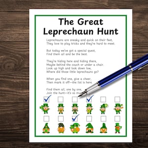 Leprechaun Hunt for Kids, Leprechaun Scavenger Hunt, Leprechaun ...