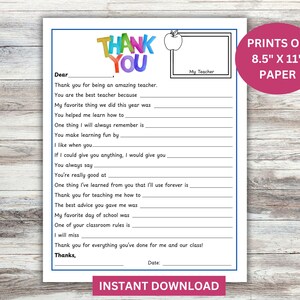 All About My Teacher, Letter to My Teacher, Teacher Appreciation Week ...