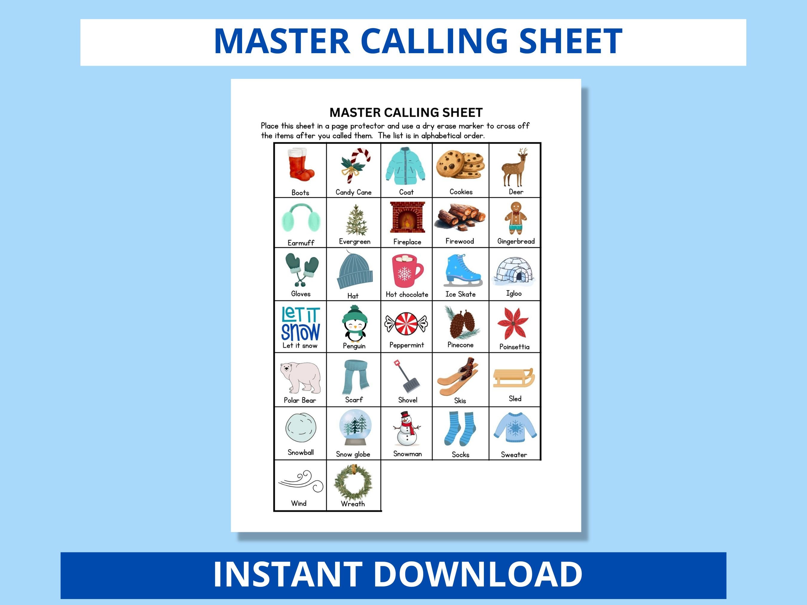 Winter Bingo Game, Printable 30 Unique Bingo Cards, Winter Party Game ...