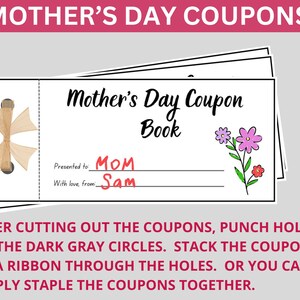 Mother's Day Coupon Book Printable Mother's Day Coupons, Mother's Day ...