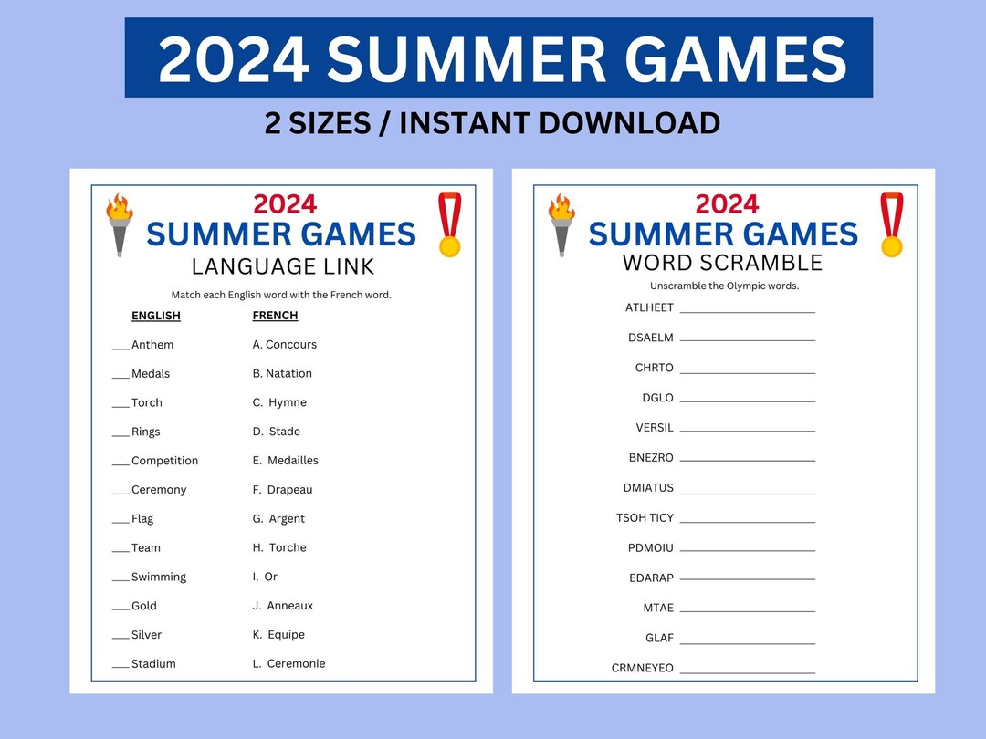 Summer Olympics Themed Printable Games, Olympic Themed Party Games ...