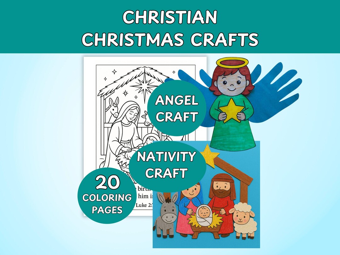 Christian Christmas Crafts Bundle, Religious Coloring Pages, Handprint ...