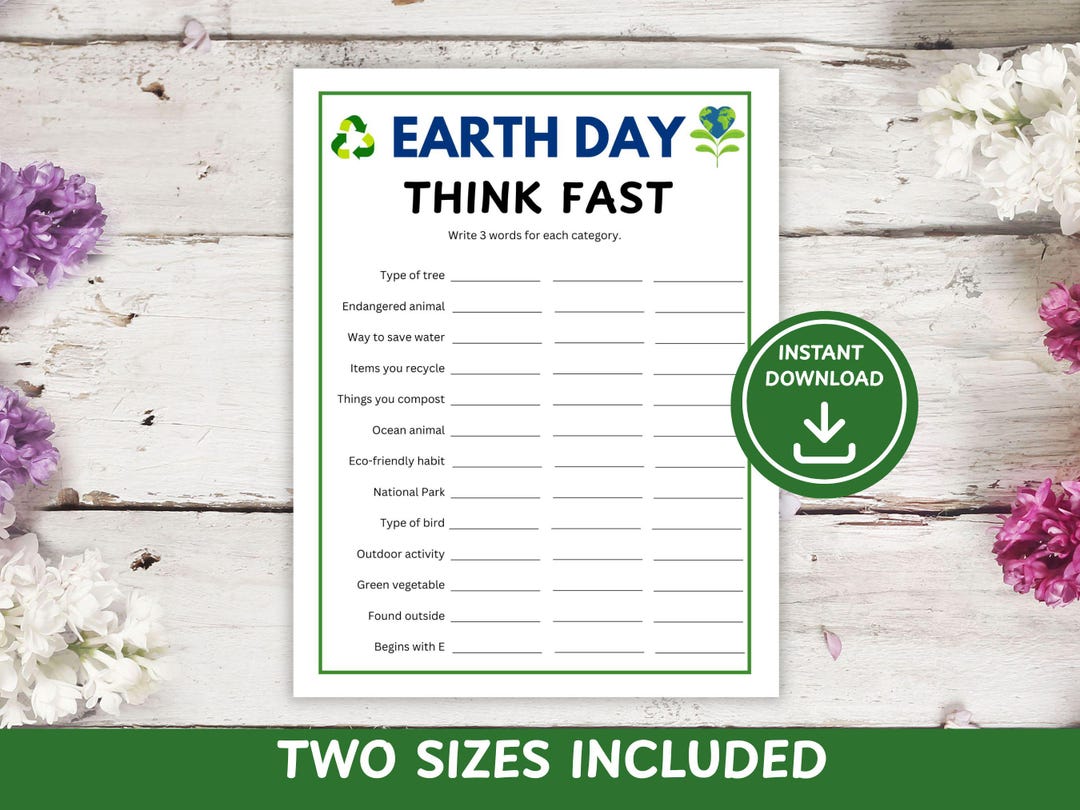 Earth Day Think Fast Game | Classroom Activity | Quick Thinking Game ...