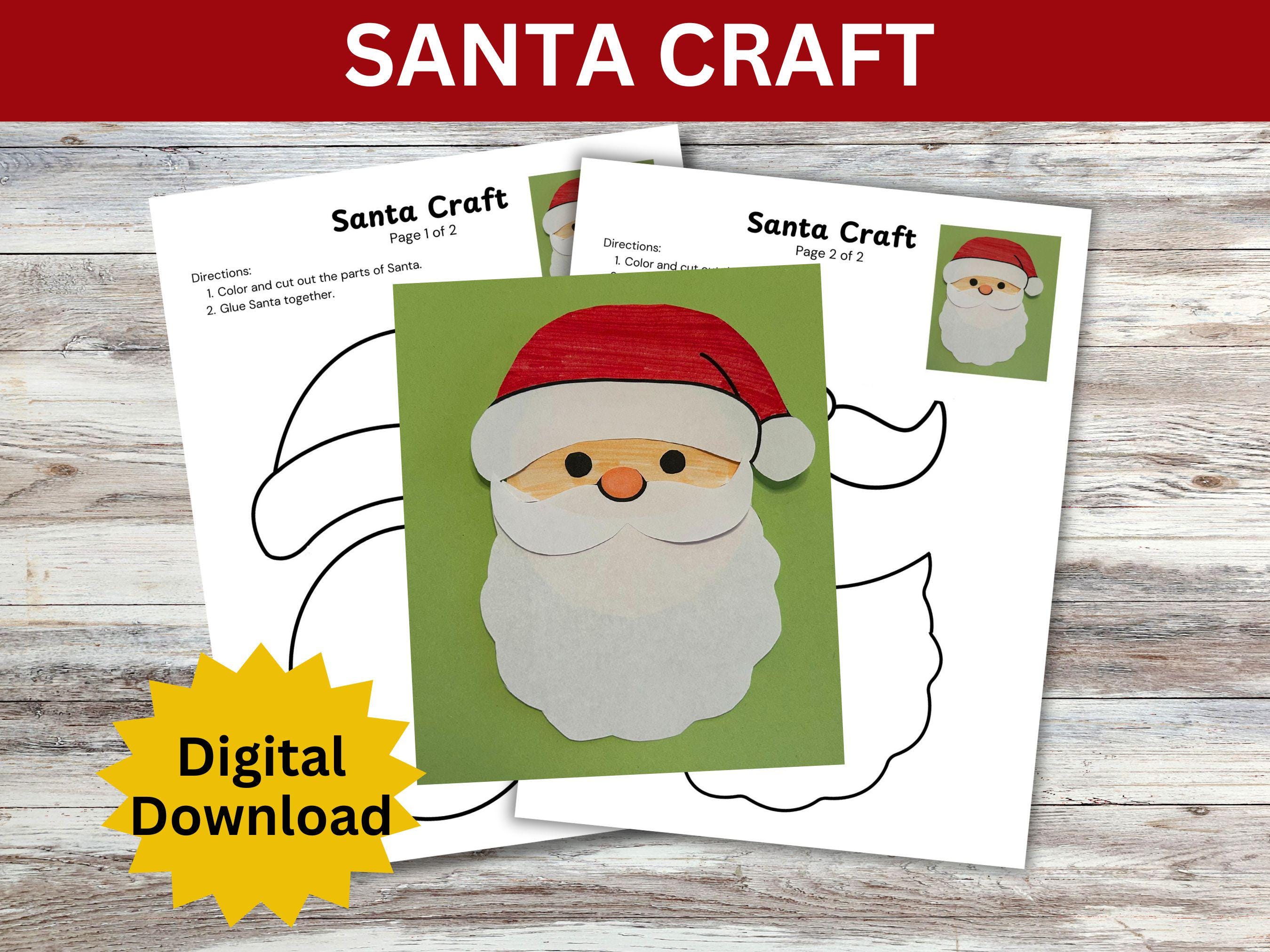 Santa Craft for Kids, Printable Christmas Craft, Santa Claus Craft ...