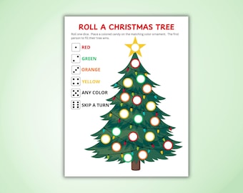Roll A Christmas Tree Game: Printable Holiday Activity (PDF) - Etsy