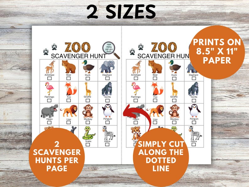 Zoo Scavenger Hunt, Zoo Treasure Hunt, Zoo Activity for Kids, Zoo Game ...