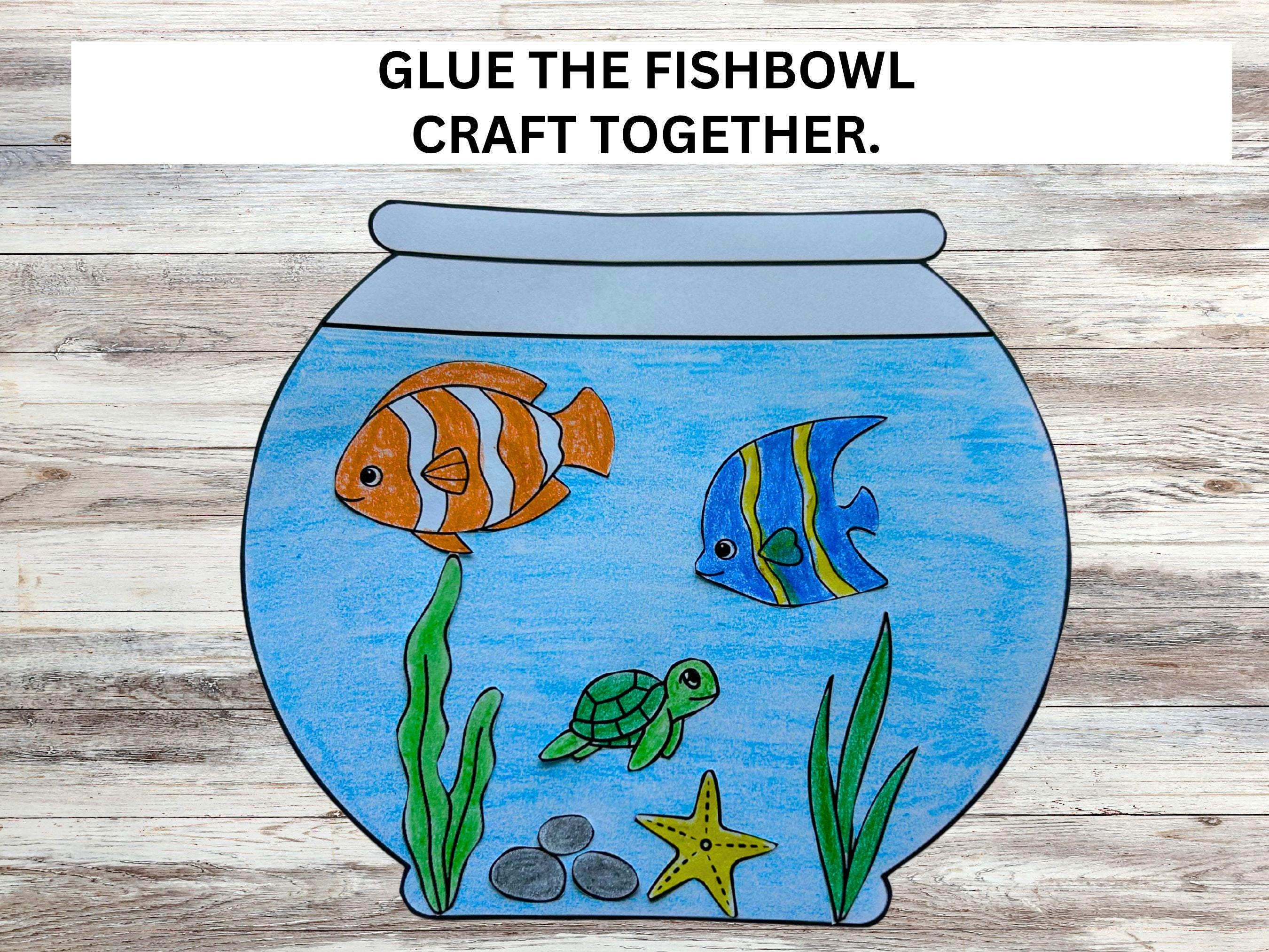 Fishbowl Craft for Kids: Printable Ocean Animal Cut & Paste (PDF ...