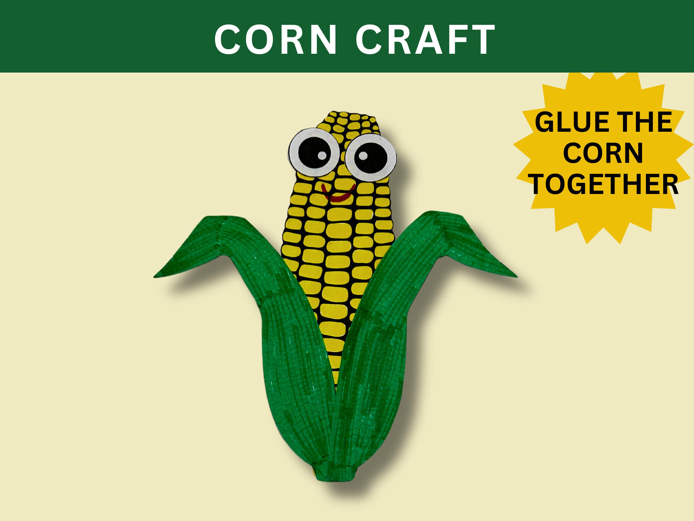 Corn Craft for Kids, Corn Template, Vegetable Craft, Kids Craft, Summer ...