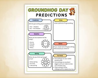 Groundhog Day Prediction Worksheet for Kids, Printable Classroom ...