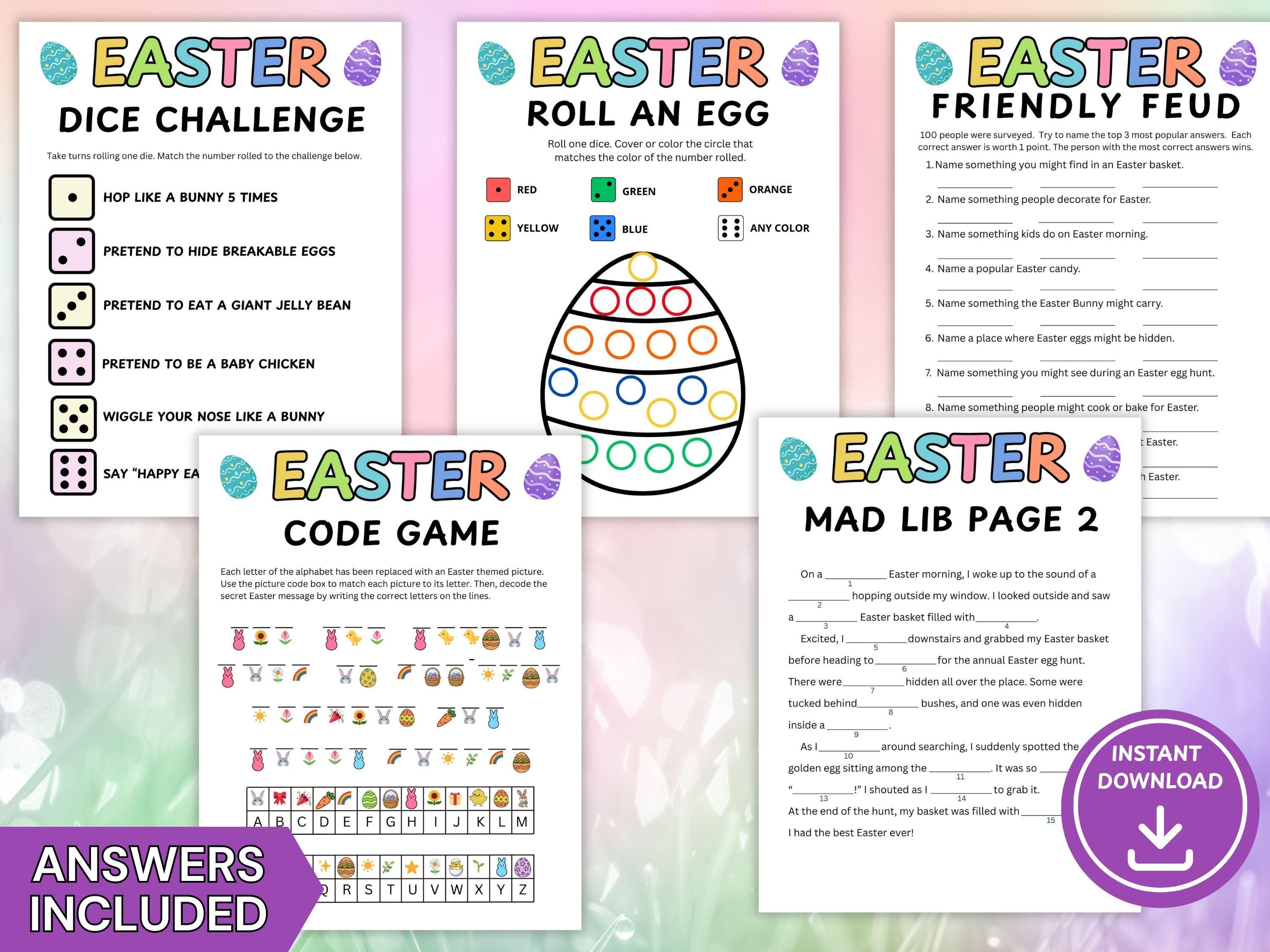 Easter Games Bundle for Kids, Adults, Families, Party Activities ...