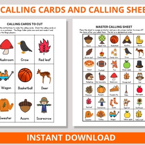 Fall Bingo Game 50 Fall Bingo Cards Fall Activity for Kids Printable ...