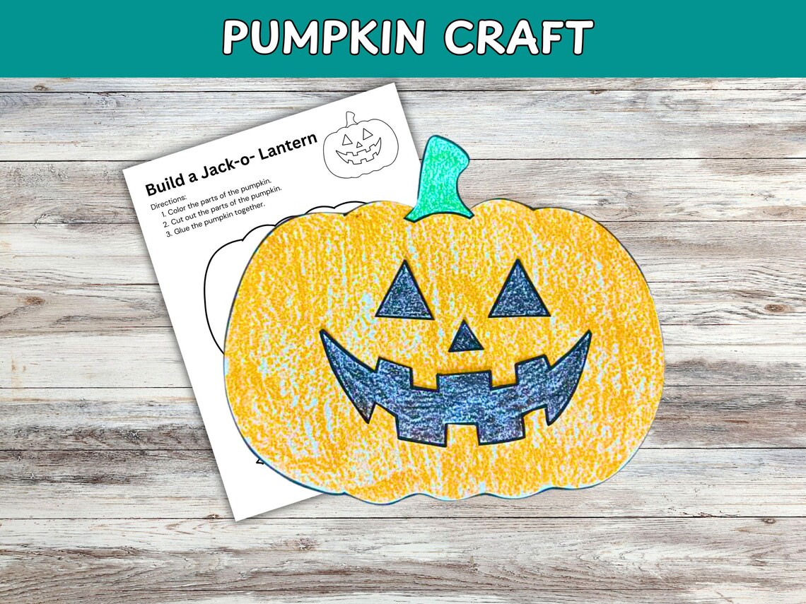 Build a Jack O' Lantern Pumpkin Craft: Halloween Activity (PDF) - Etsy