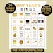 New Year's Eve Bingo Game, Printable New Years Bingo Game, Family New ...