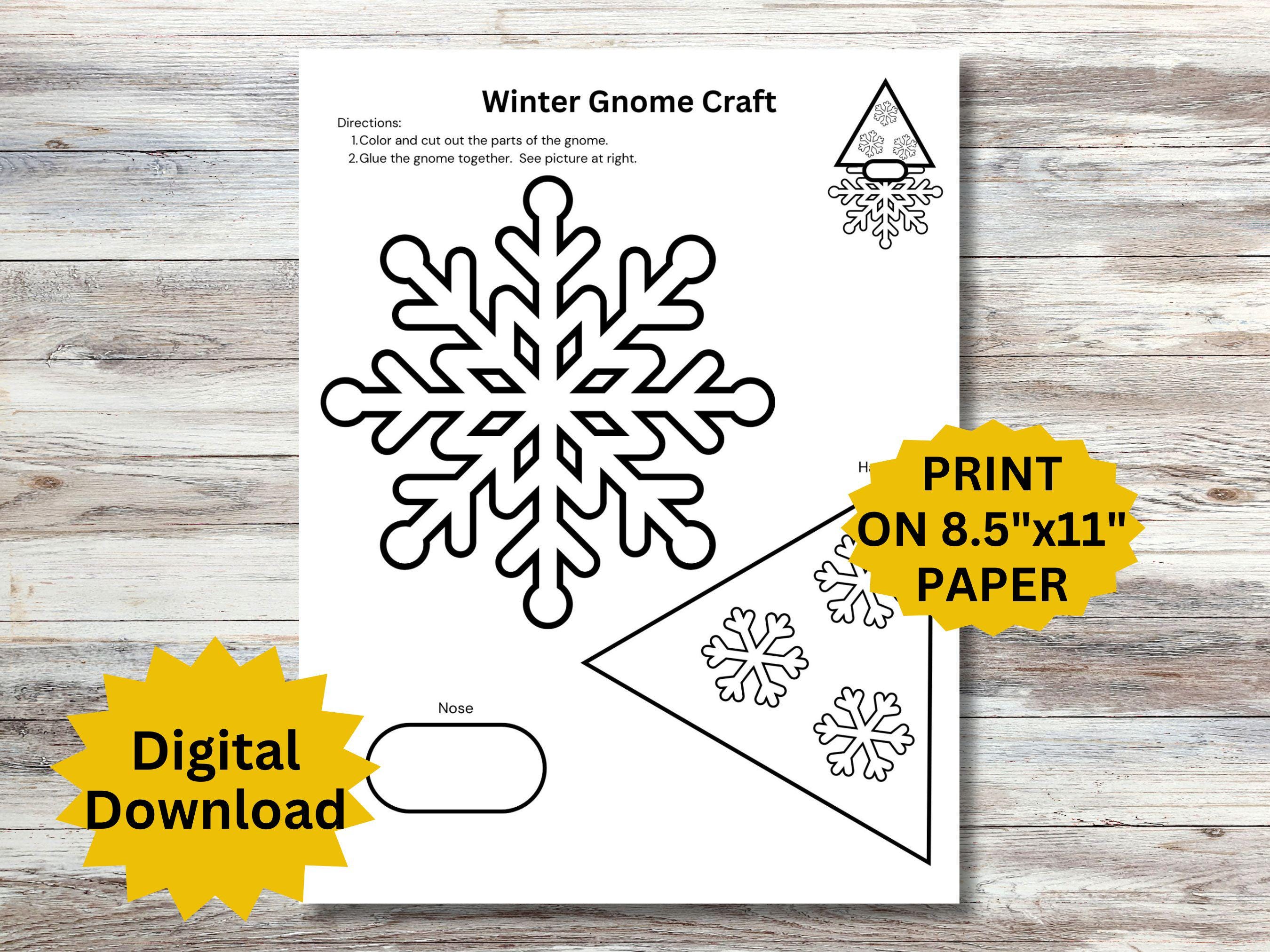 Winter Gnome Craft for Kids, Printable Winter Craft, Winter Activity ...