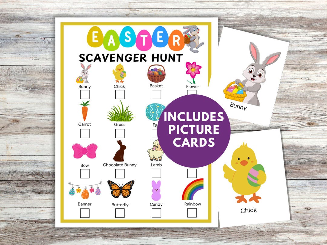 Easter Scavenger Hunt for Kids: Picture Card Game (printable) - Etsy