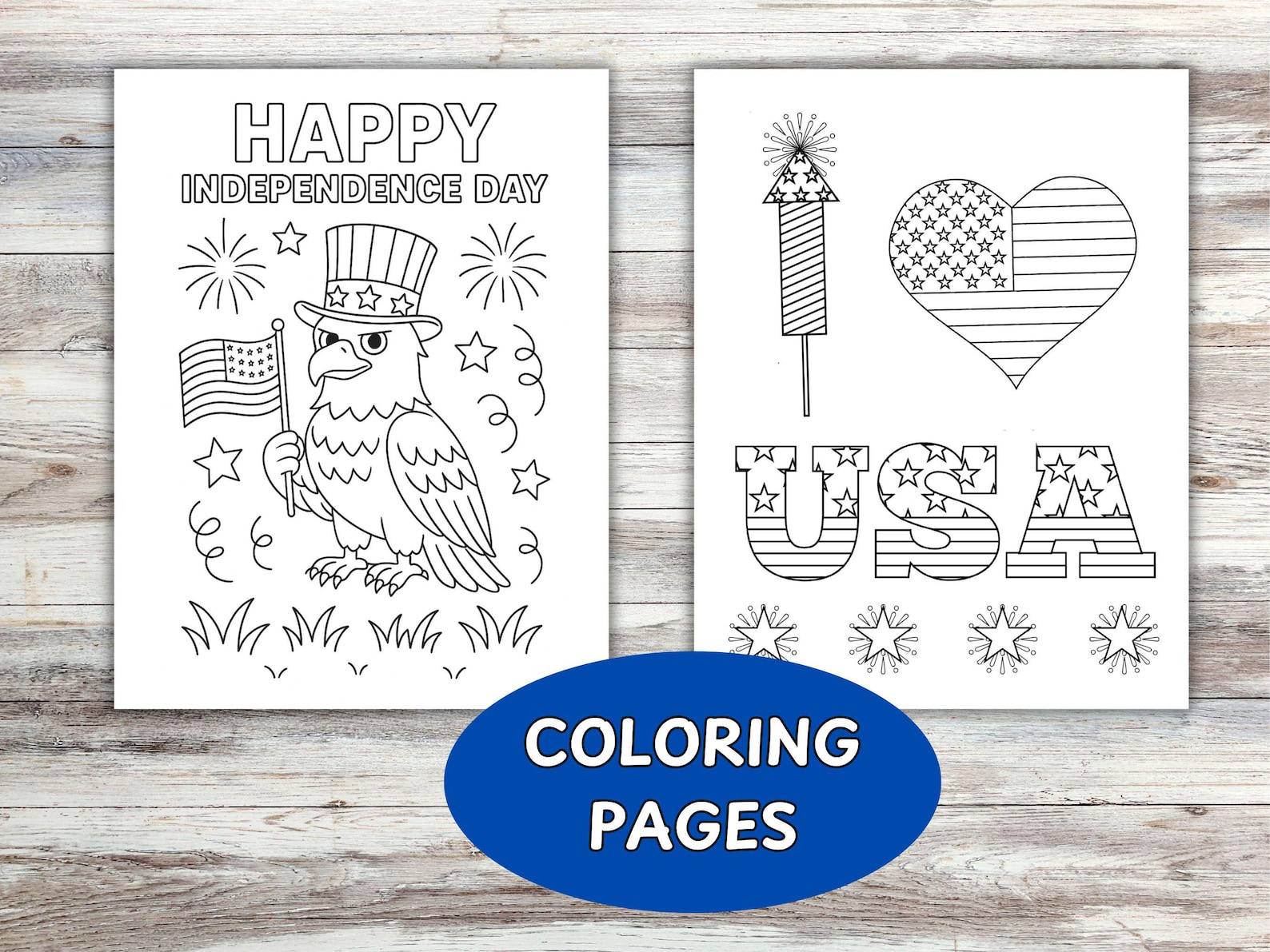 Fourth of July Activity Pages: Patriotic Games & Coloring (digital ...