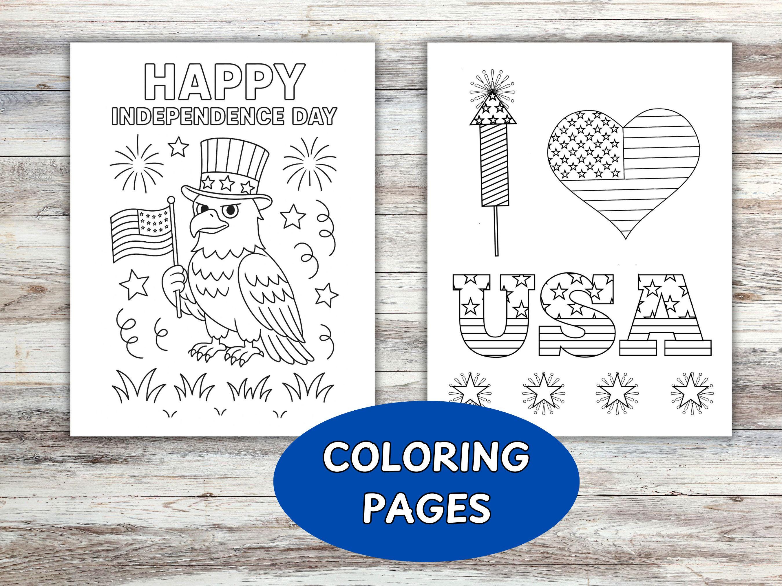 Fourth of July Activity Pages: Patriotic Games & Coloring (digital ...