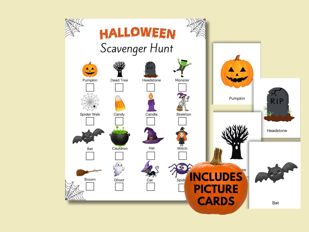 Halloween Scavenger Hunt Printable, Halloween Kids Activity, Halloween ...