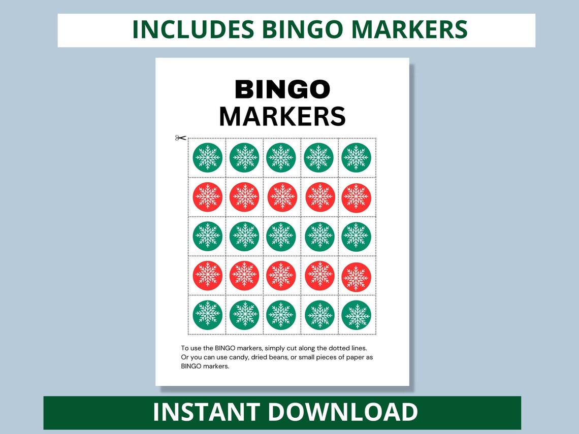 Christmas Bingo Printable 30 Unique Holiday Bingo Cards Christmas Games ...