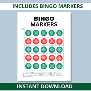 Christmas Bingo Printable 30 Unique Holiday Bingo Cards Christmas Games ...