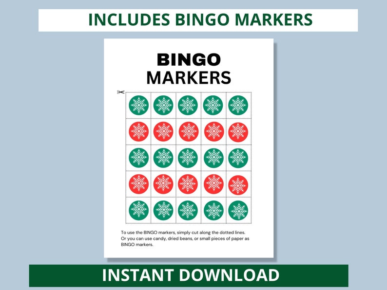 Christmas Bingo Printable 30 Unique Holiday Bingo Cards Christmas Games ...