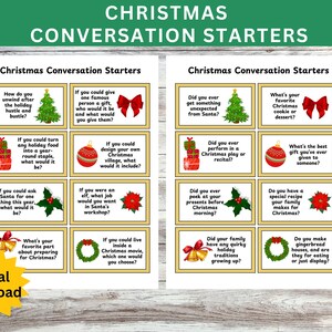Christmas Conversation Starters, Printable Christmas Conversation ...
