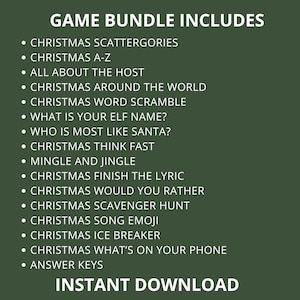 Christmas Game Bundle Printable Christmas Party Games Christmas Family ...