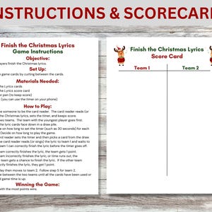 Christmas Carol Lyric Game: Printable Holiday Party Activity (PDF) - Etsy