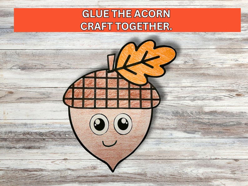 Build an Acorn Craft: Printable Fall Kids Activity (PDF Download - Etsy