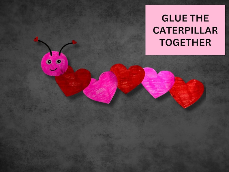 Heart Caterpillar Craft, Valentine's Day Craft, Valentines Craft for ...