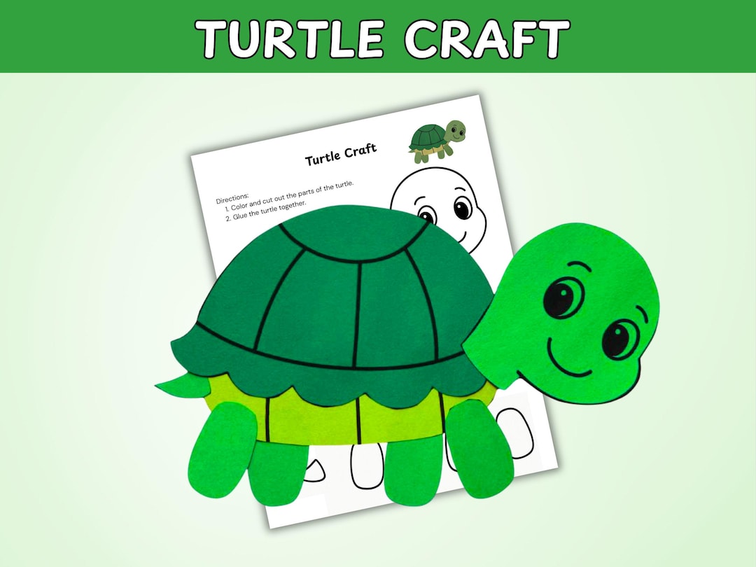 Printable Turtle Craft for Kids, Ocean Animal Activity, Coloring ...